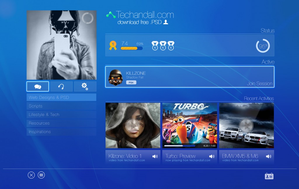 Sony Playstation UI Mockup – Tech & ALL