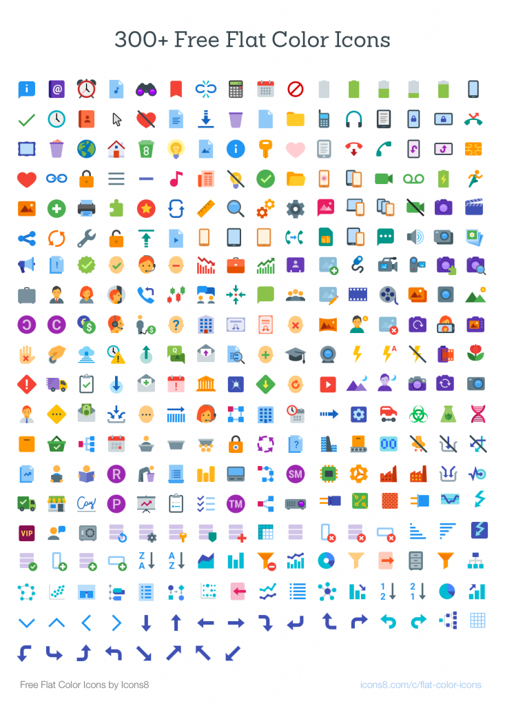 300+ Free Flat Color Icons – Tech & ALL