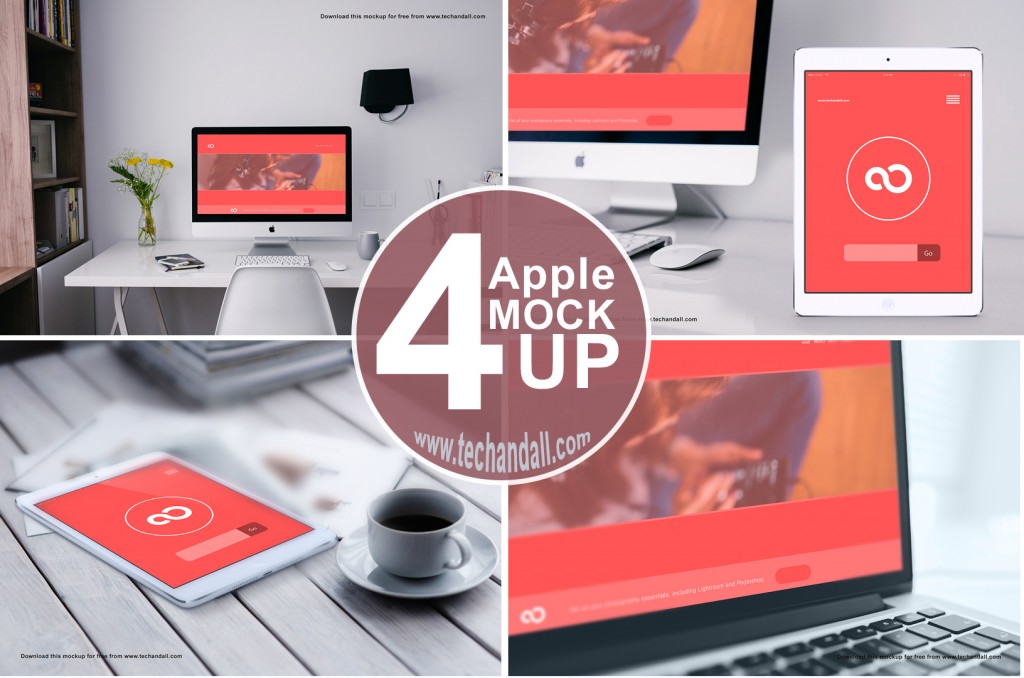 Apple Family Mock up PSD – Tech & ALL